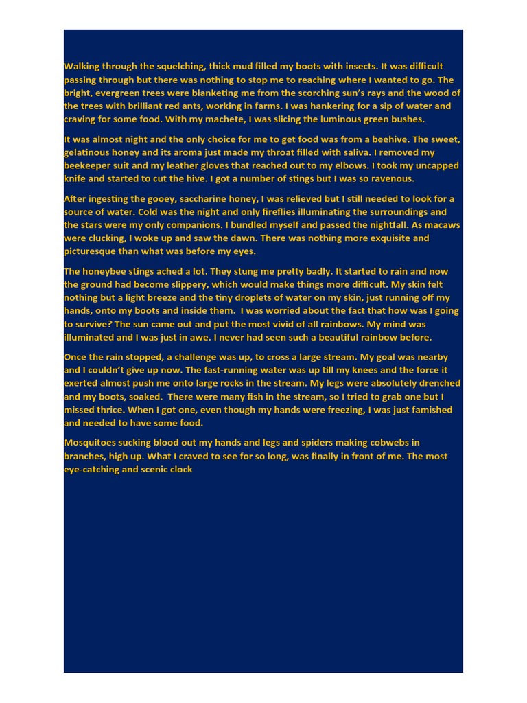 Descriptive Writing Surviving in The Woods | PDF