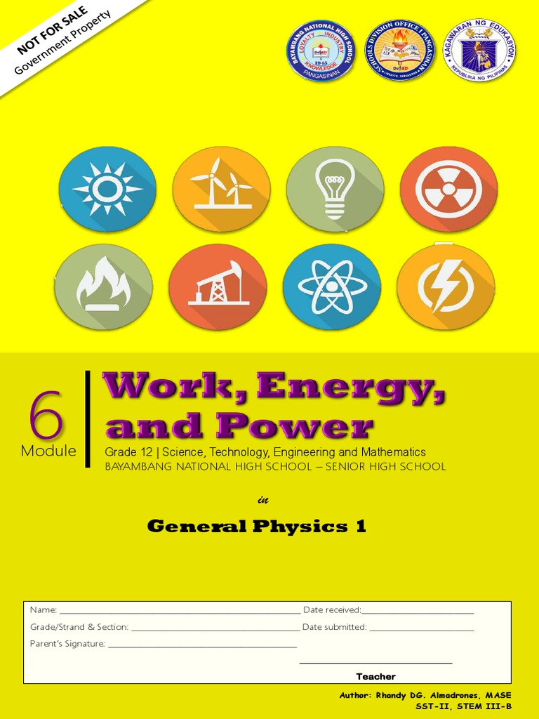 Module 6 Work Energy and Power-Gen Phy 1 | PDF | Force | Power (Physics)