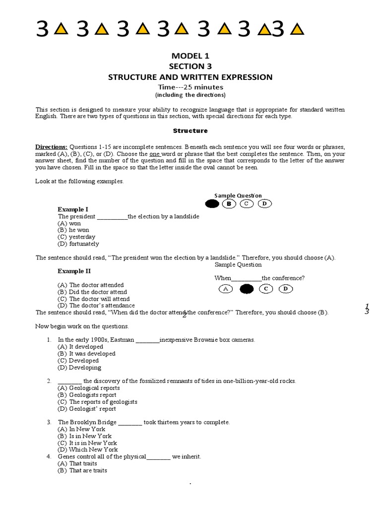 TOEFL Model Test Structure | PDF | Solar System | Phrase