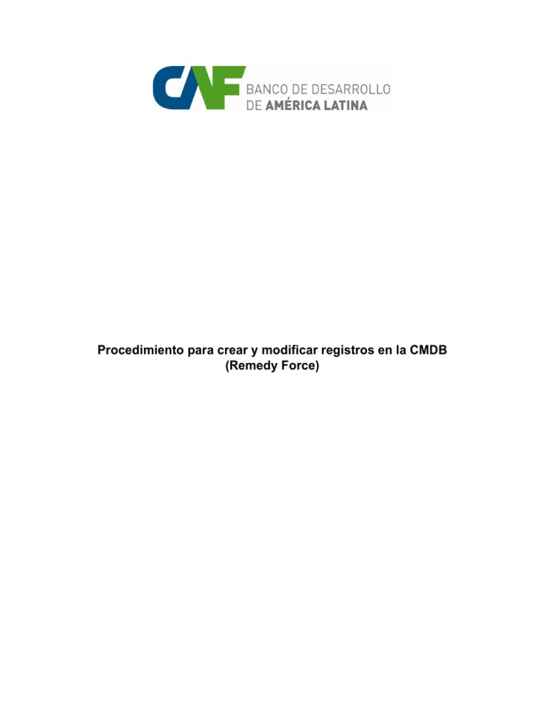 Crear - Modificar Registros en CMDB Remedy ForceV4 | PDF | Desarrollo ...