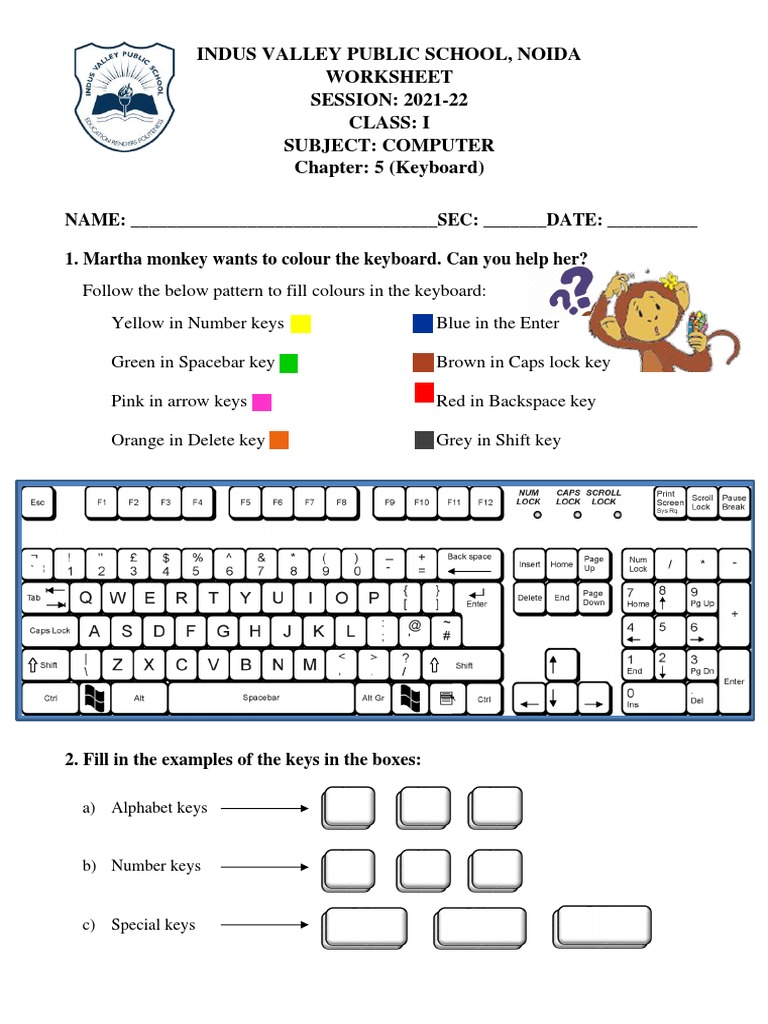 Chap 5 - Keyboard-Worksheet | PDF | Cursor (User Interface) | Typewriter
