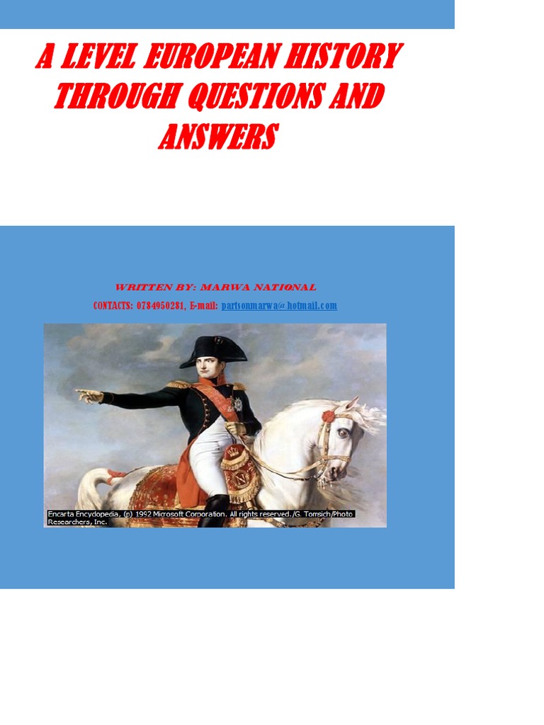 A Level European History Through Questions and Answers: Marwa National ...