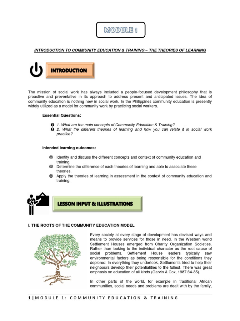 Module 1 - Introduction To Community Education | PDF | Learning | Self ...