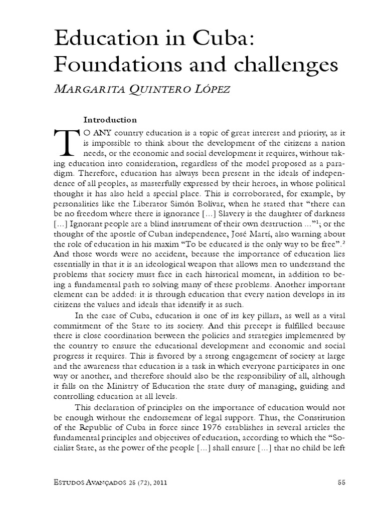 Overview of Cuba's Education System | PDF | Teachers | Curriculum