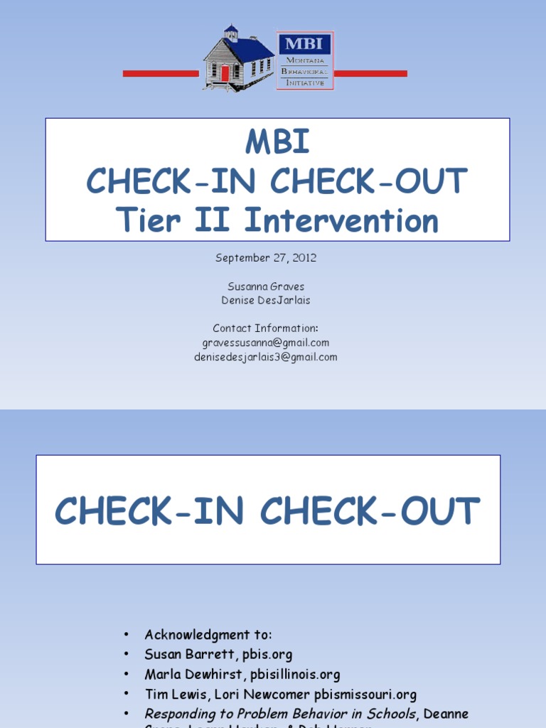 Tier II Check-In Check-Out System Guide | PDF | Cognition ...