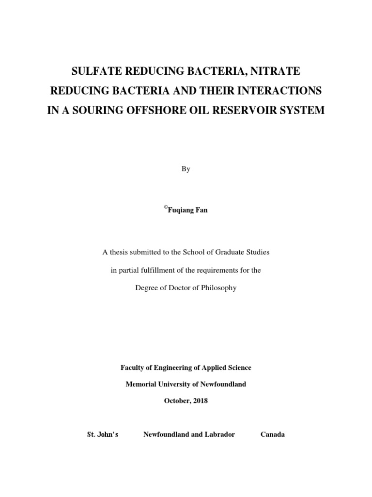 Sulfate Reducing Bacteria, Nitrate Reducing Bacteria and Their ...