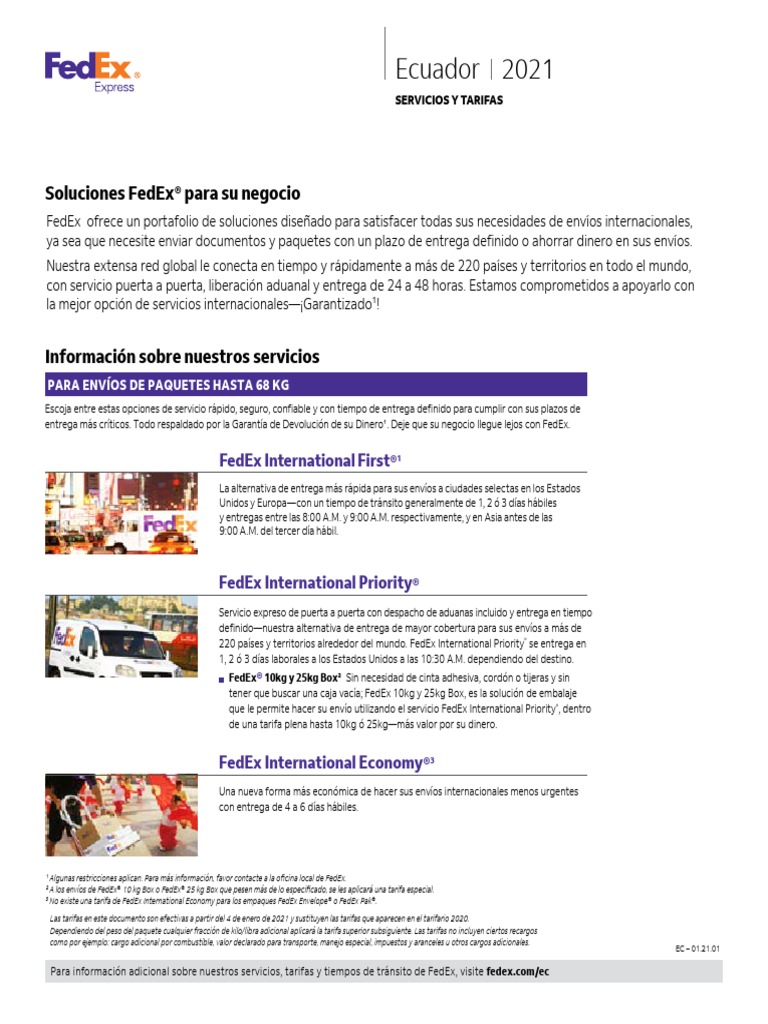 Fedex Rates All Es Ec 2021 | PDF | Compañías de transporte | Bolsa de ...