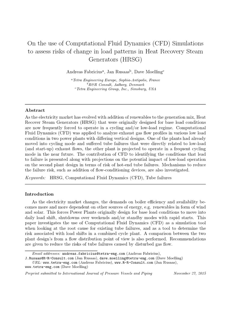 On The Use of CFD Simulations To Assess Risks of Change in Load ...