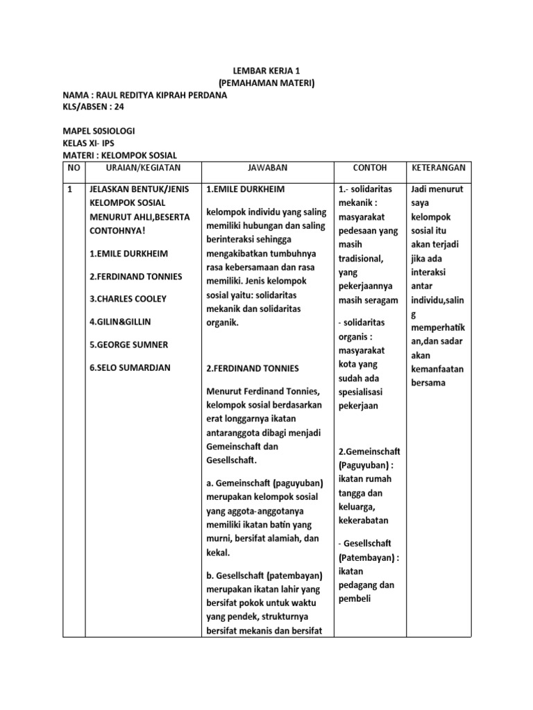 Tugas Sos Kelompok Sosial | PDF | Ilmu Sosial | Sains & Matematika