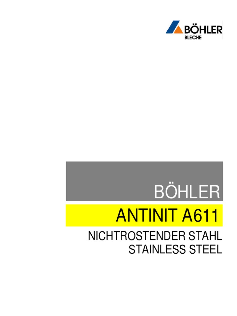 Antinit A611: Böhler | PDF