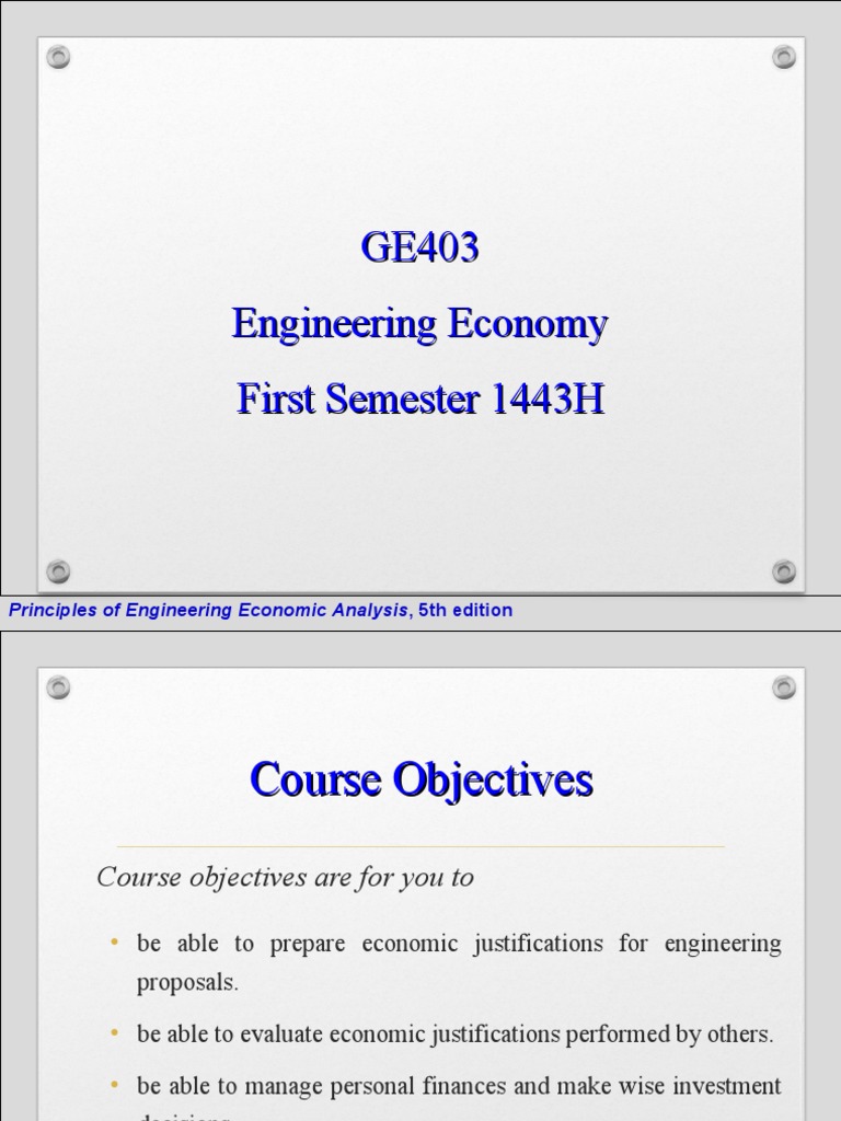 Introduction to Engineering Economic Analysis: Principles, Cash Flow ...
