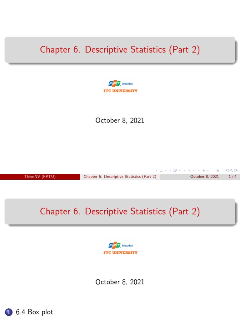 Chapter 6. Descriptive Statistics (Part 2) : October 8, 2021 | PDF | Teaching Methods ...