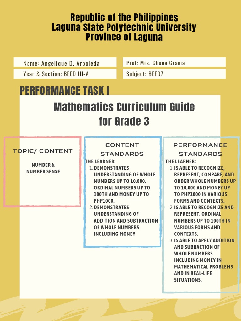 Grade 3 Mathematics Curriculum Guide | PDF | Communication | Pedagogy