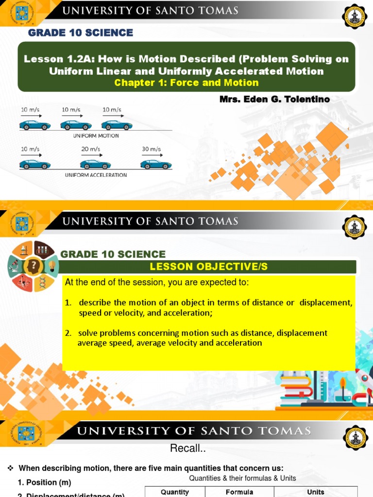 Understanding Motion Through Problem Solving: Exploring Uniform Linear and Uniformly Accelerated ...