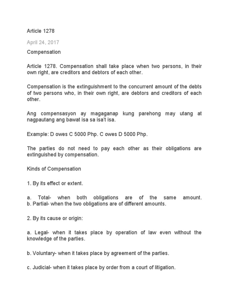 Article 1278 | PDF | Justice | Private Law