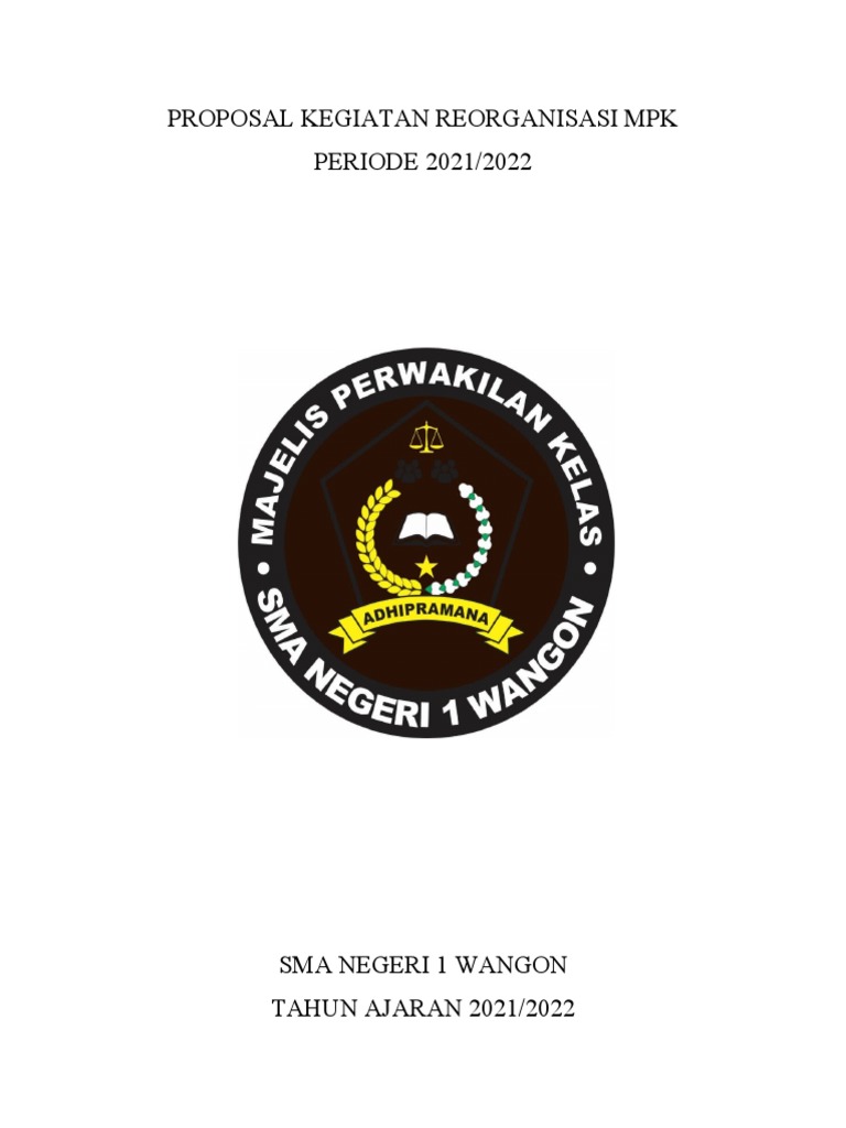 Proposal Reorganisasi MPK | PDF