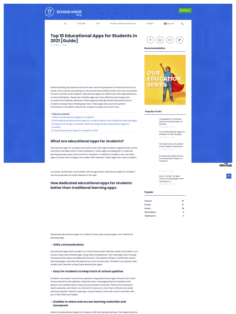 Top 10 Educational Apps For Students in 2021 (Guide) | PDF | Mobile App ...