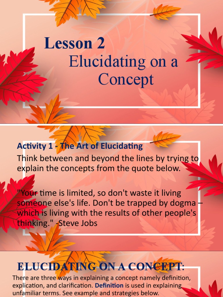 Elucidating Concepts: Definition & Analysis | PDF | Concept | Cognitive ...