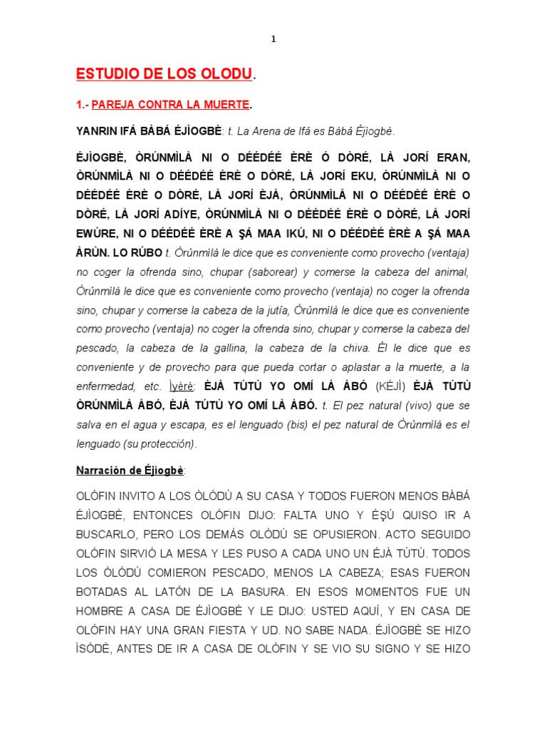 Estudio de Los Olodu | PDF | Santeria | Religión étnica