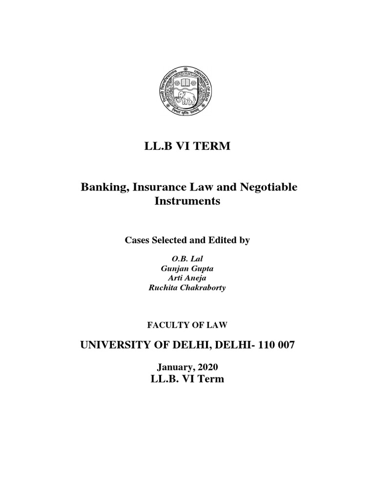 Banking and Insurance Law 2020-1 | PDF | Banks | Reserve Bank Of India