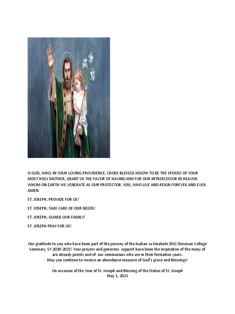 Prayer To St. Joseph | PDF