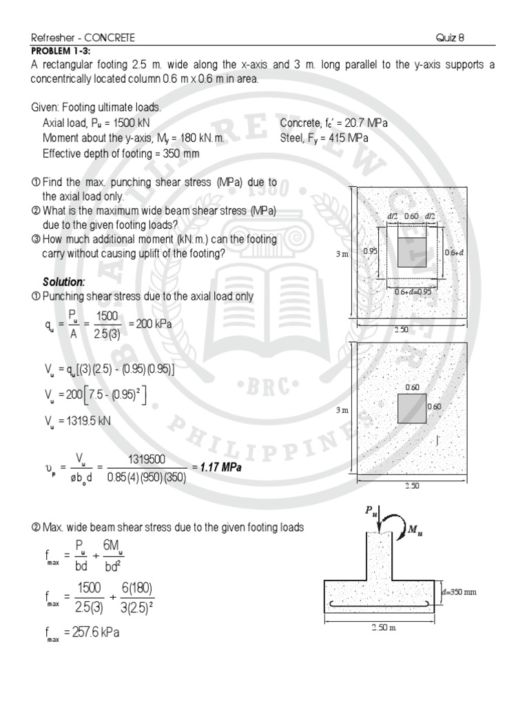 Concrete - Quiz 8 Solutions - 6 Nov. 2021 | PDF | Beam (Structure ...