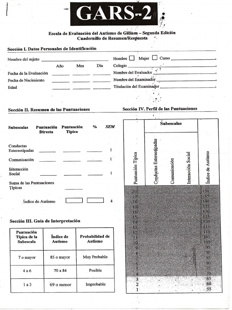 GARS 2 Cuadernillo | PDF