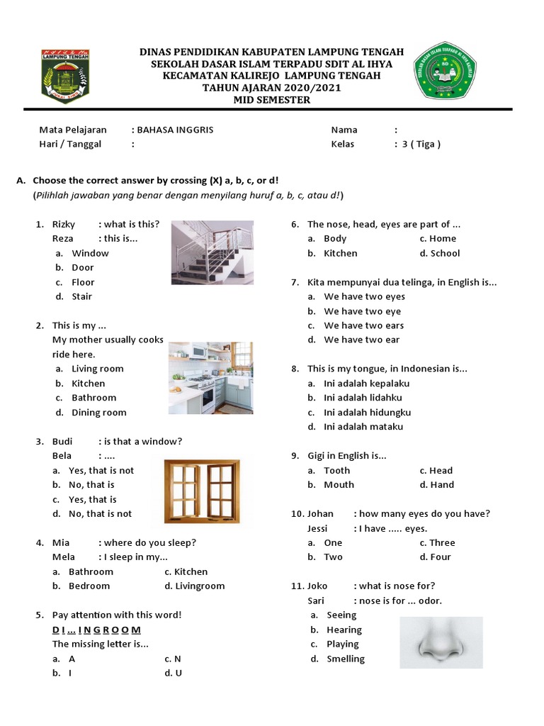 Soal Uts B Inggris KLS 3 | PDF