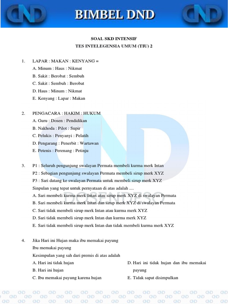 Soal SKD TIU CPNS: Latihan dan Pembahasan | PDF