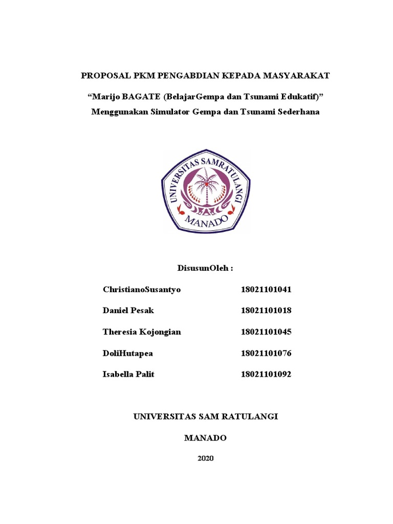 PROPOSAL PKM - Marijo BAGATE Menggunakan Simulator Gempa Dan Tsunami ...