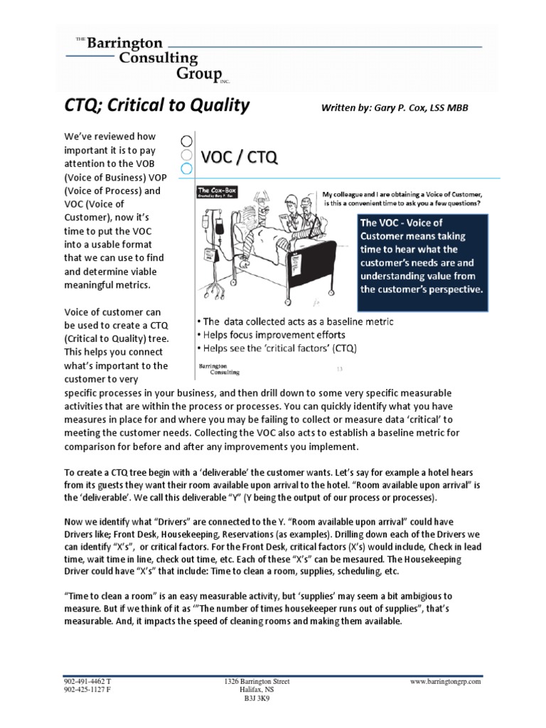 Creating a CTQ Tree for Customer Needs | PDF | Information Technology ...