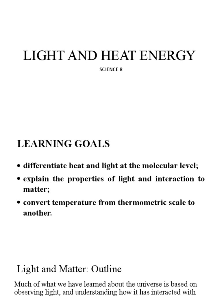 Understanding Light and Heat Energy | PDF | Light | Electromagnetic ...