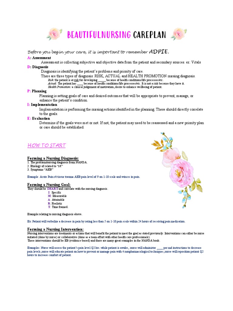 Nursing Care Plan and Sample Outline | PDF | Nursing | Diseases And ...