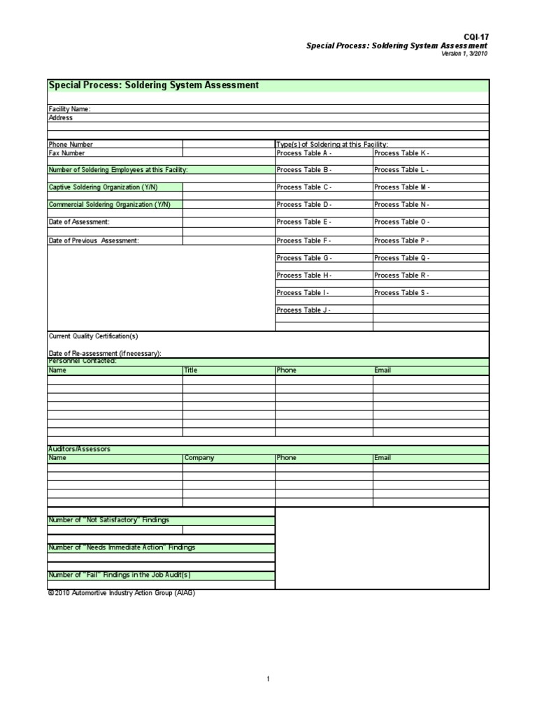 CQI-17 Soldering System Assessment | PDF | Copyright | Specification ...