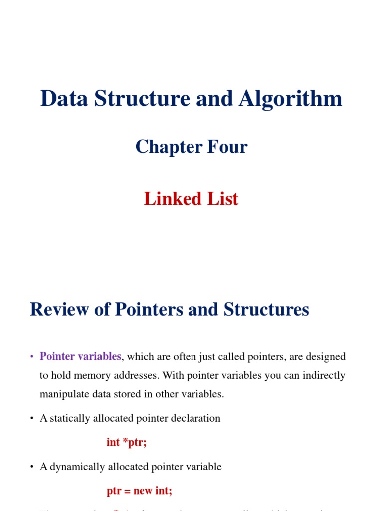 CH4 - Linked List | PDF | Pointer (Computer Programming) | Computer Programming
