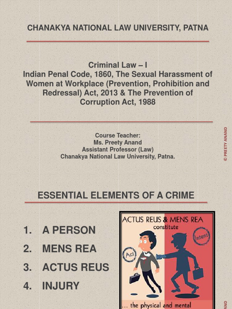Essential Elements of A Crime | PDF | Mens Rea | Criminal Law