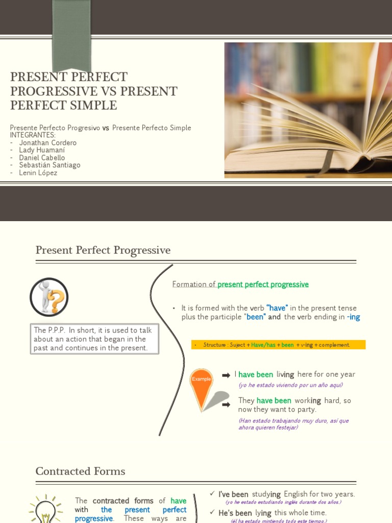 Present Perfect Progressive VS Present Perfect Simple | PDF | Verb ...