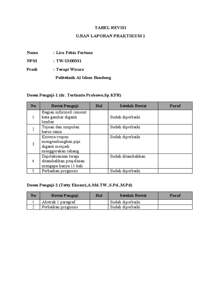 Tabel Revisi Penguji - Lica Febia Fortuna - 00331 | PDF