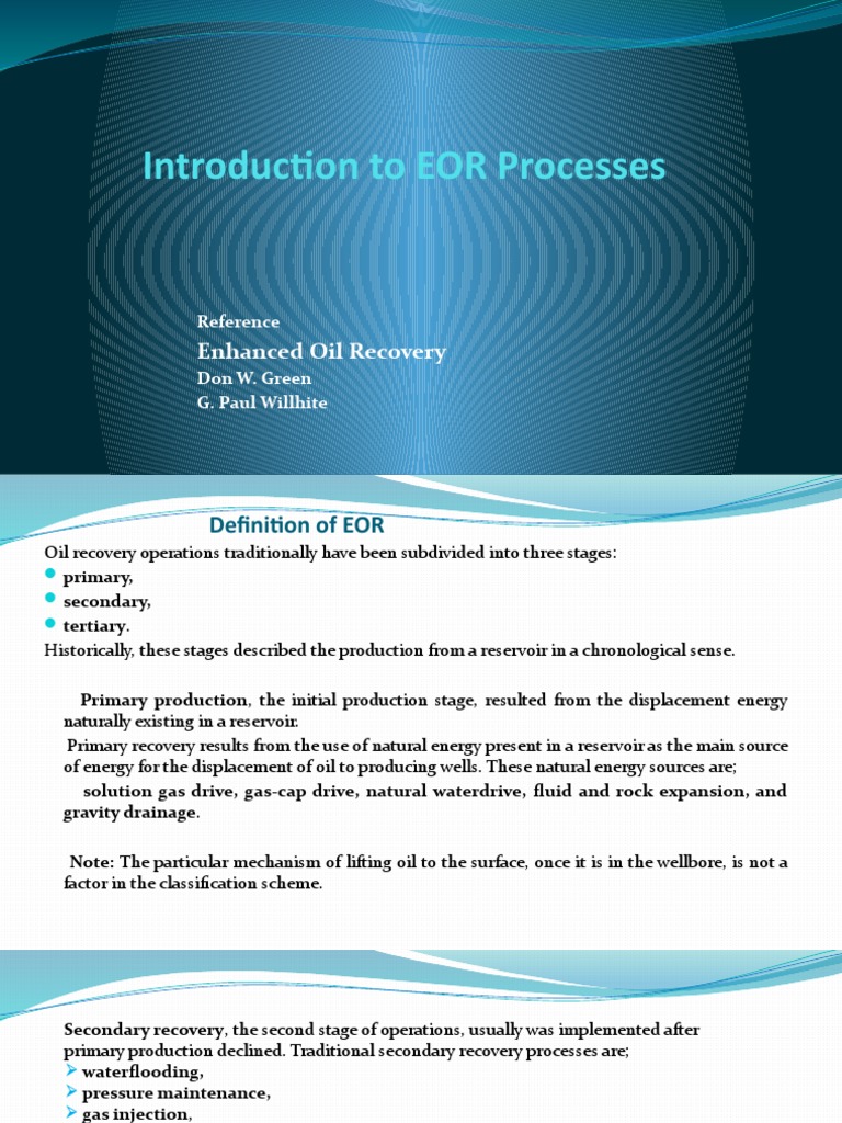 Introduction To EOR Processes | Download Free PDF | Enhanced Oil ...