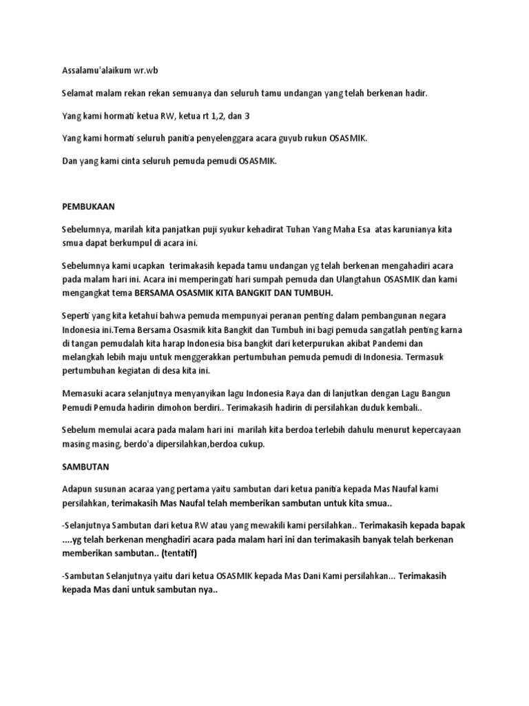 Contoh MC Nonformal | PDF