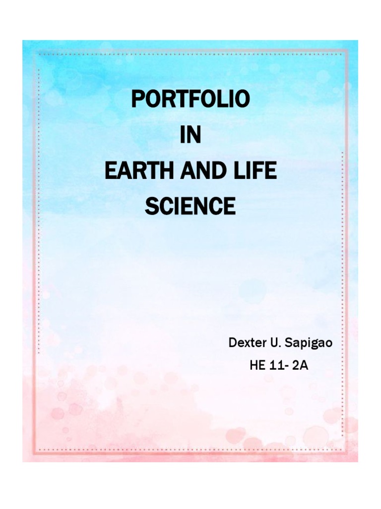 Portfolio in Earth and Life Science 1 | PDF