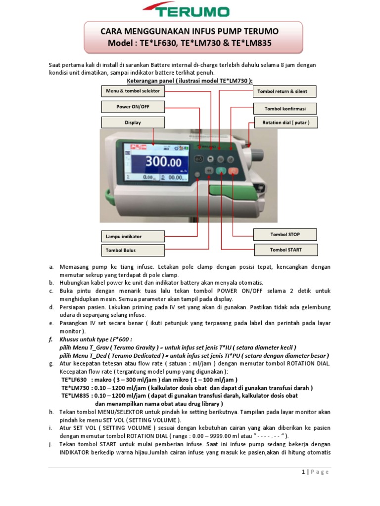 SOP Infuse Pump Global Pump LF 630 Baru | PDF