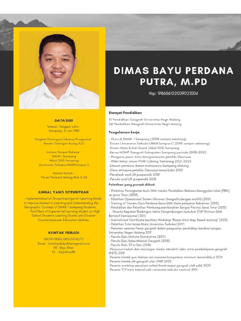CV Dimas Bayu Perdana Putra, M.PD | PDF