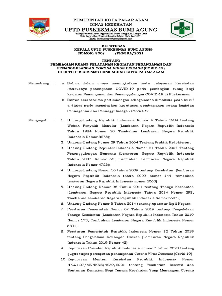 SK Pembagian Ruang | PDF