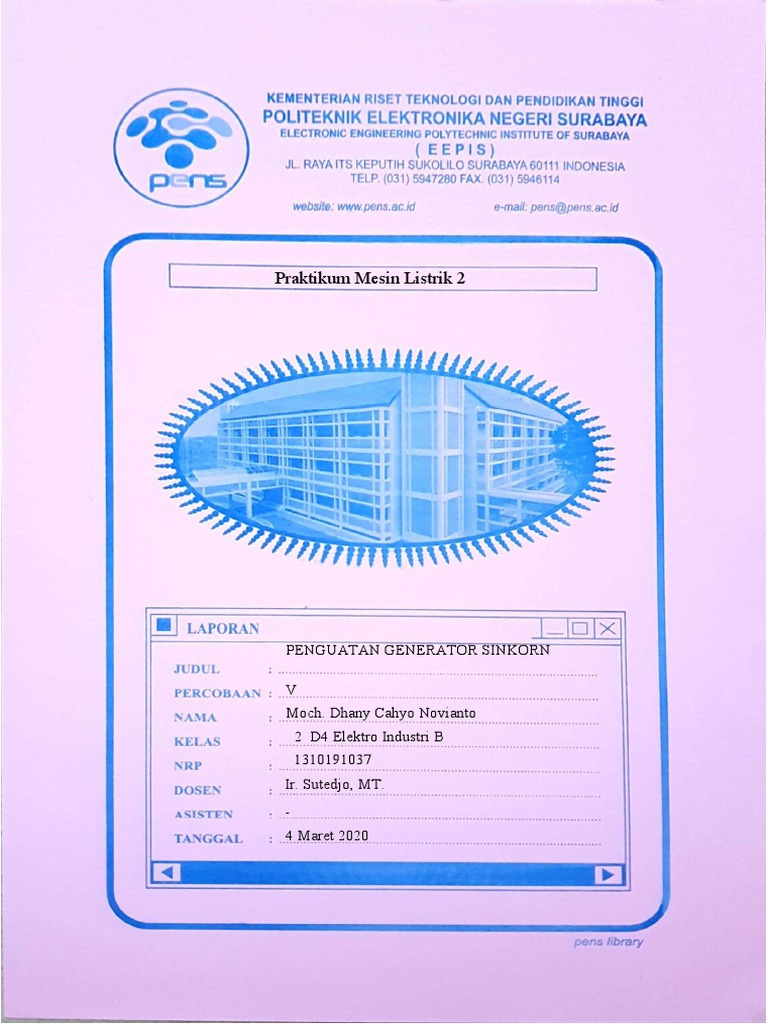Praktikum Generator Sinkron | PDF | Sains & Matematika | Teknologi & Rekayasa