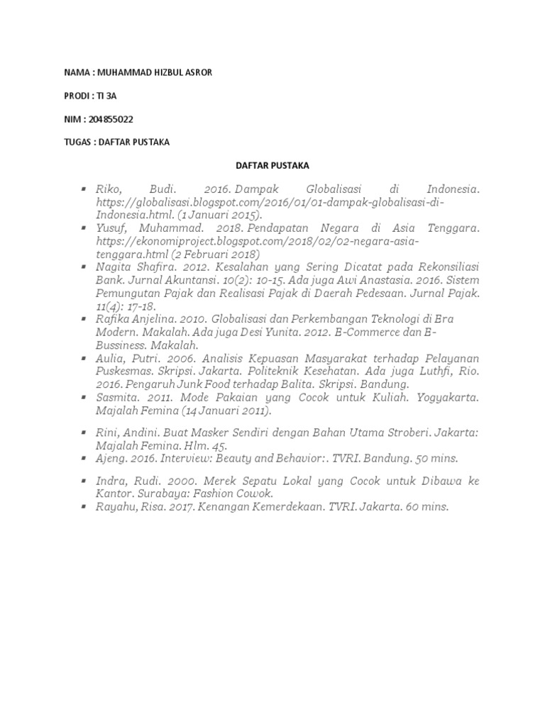 Asror. Daftar Pustaka | PDF | Ilmu Sosial