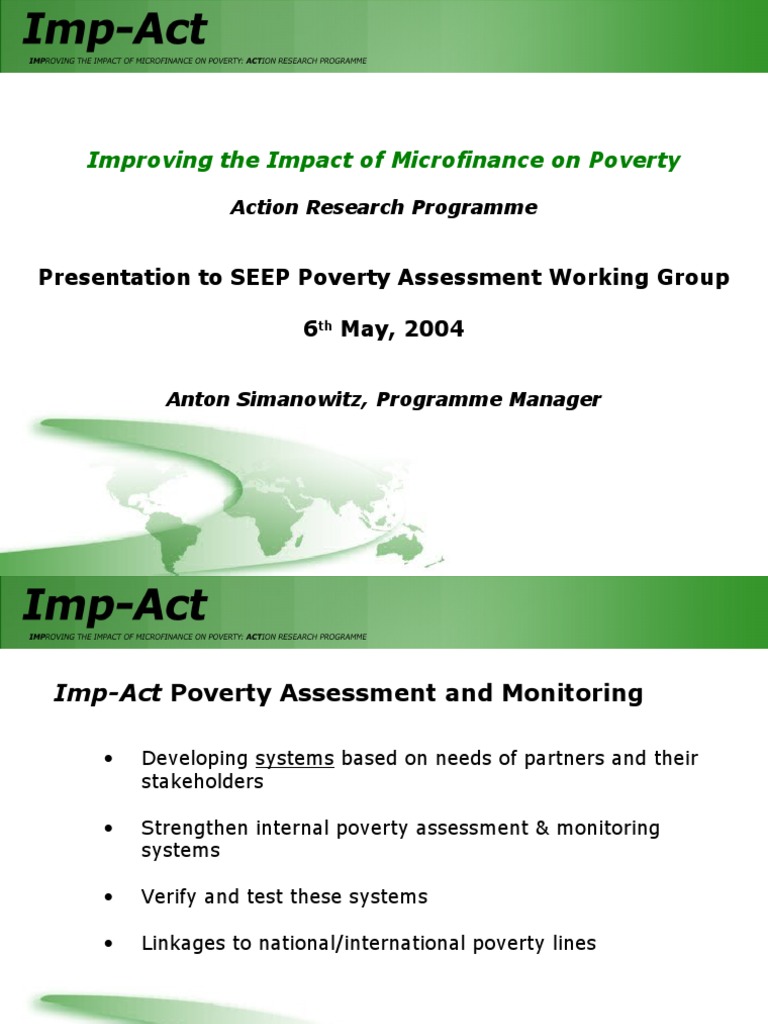 SEEP Presentation 1 | PDF | Poverty | Poverty & Homelessness