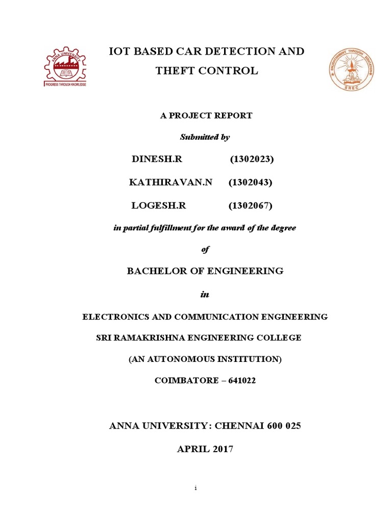 Iot Based Car Detection and Theft Control | PDF | Raspberry Pi ...