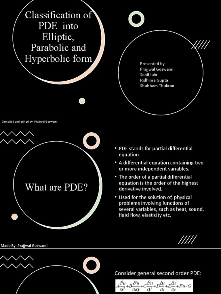 Classification of PDE Into Elliptic, Parabolic and | PDF | Partial ...