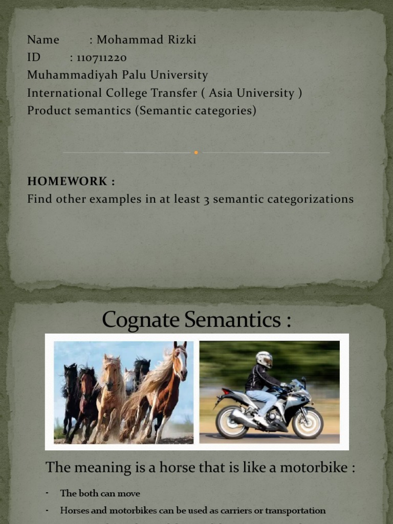 Product Semantic (Semantics Categories) | PDF